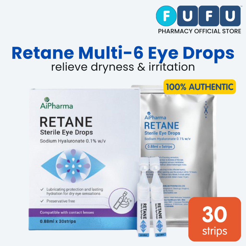 AiPharma Retane Sterile Eye Drops 30s - For Dry & Tired Eyes | Shopee ...