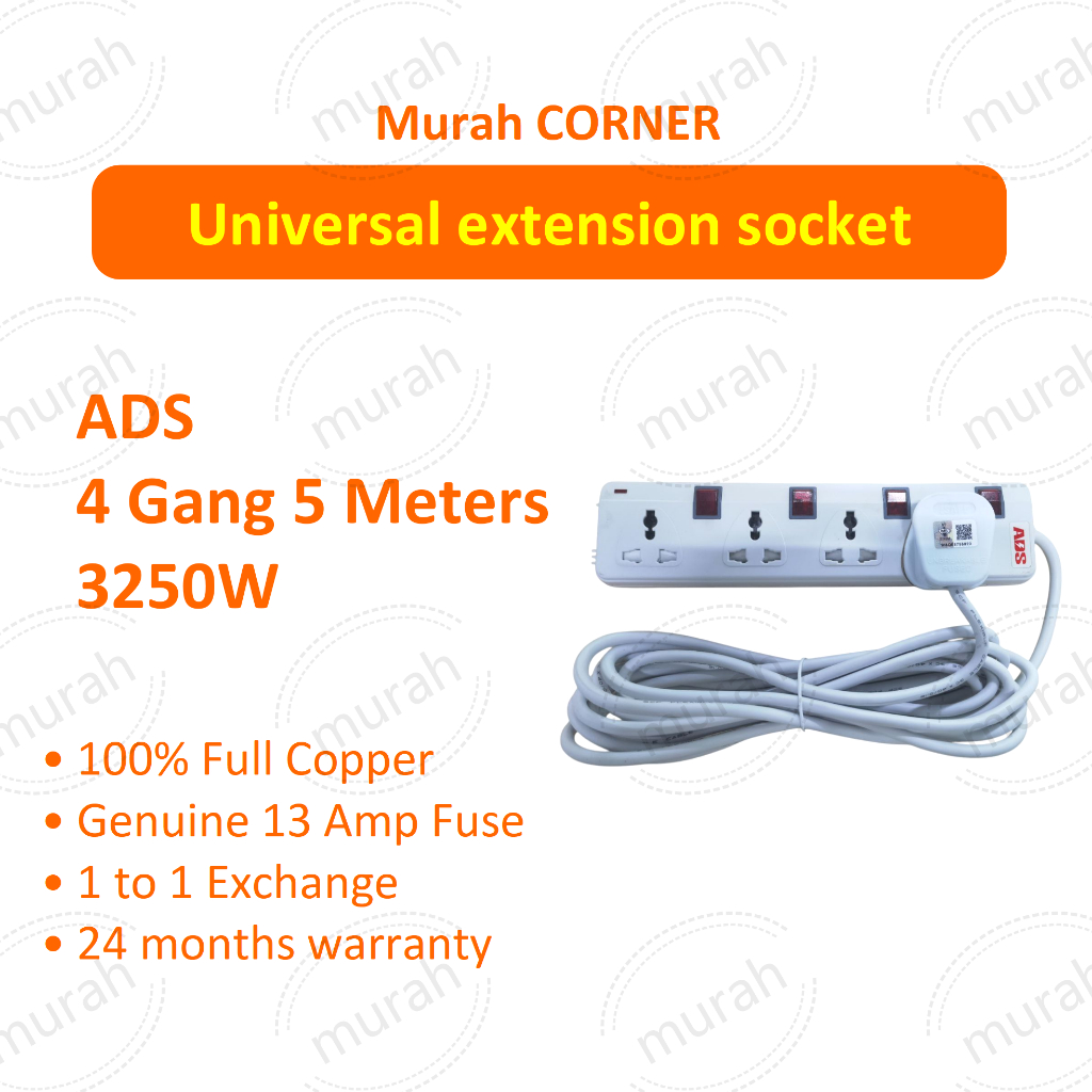 [Authorised Reseller] ADS Power Extension Multi Universal Socket ...