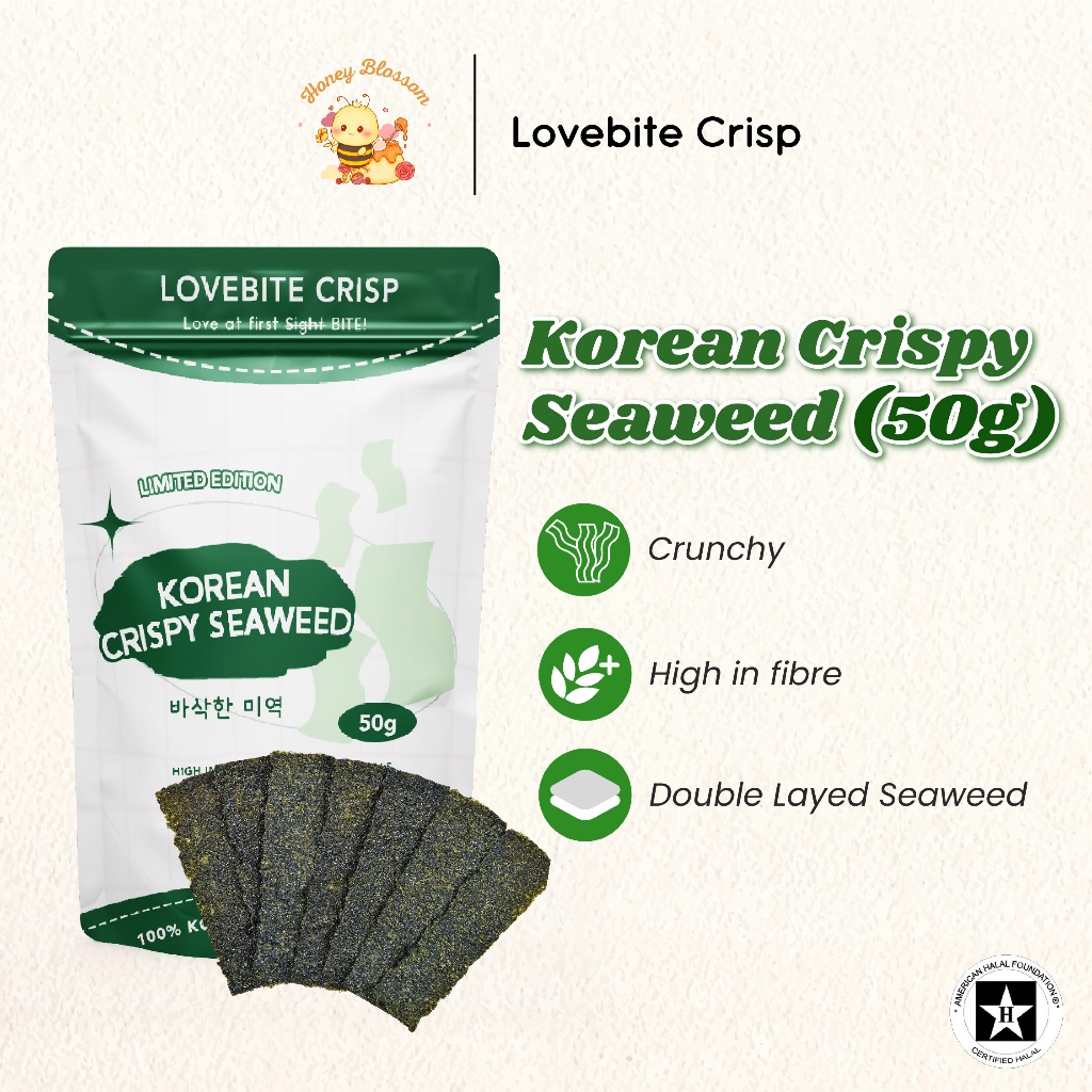 Lovebite Crisp Korean Crispy Seaweed 50g Halal Certified Snack Foods ...