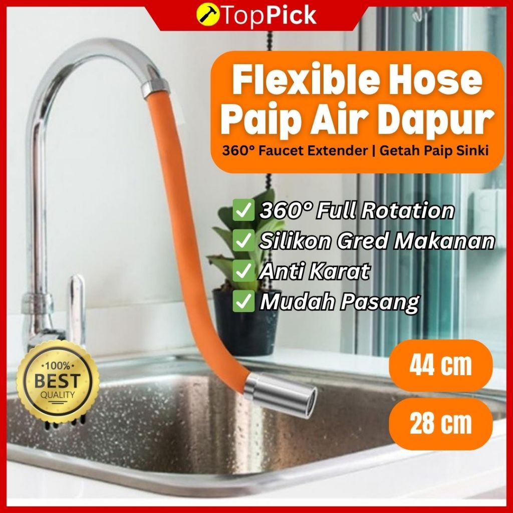 Flexible Hose Paip Air Dapur | Faucet Extender Getah Paip Sinki | 360° Hose Fleksibel | Shopee ...
