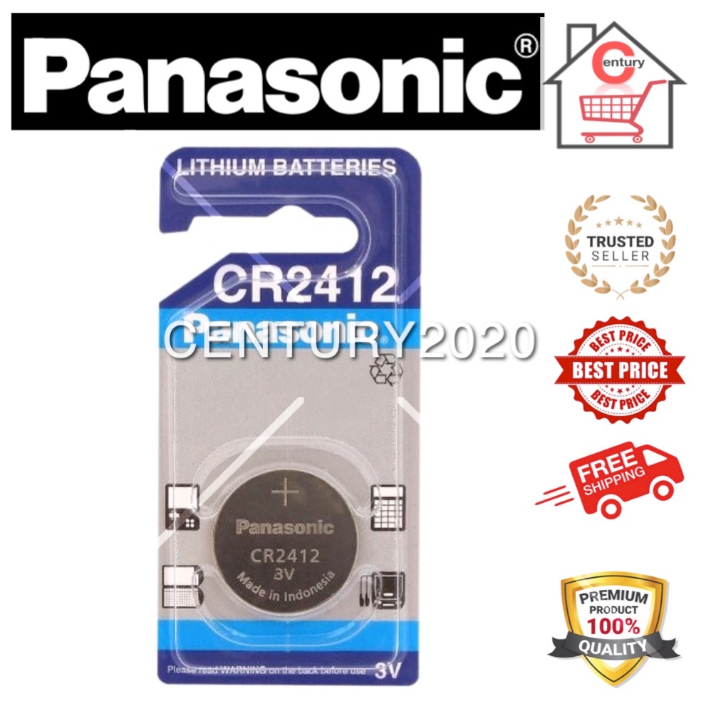 PANASONIC CR2412 Lithium 3V Battery 1pcs/card | Shopee Malaysia