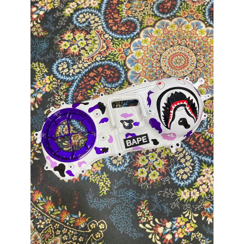 Cover CVT NVX V1 / V2 NMAX V1 / V2 Airbrush Bape Putih Biru/Merah ...