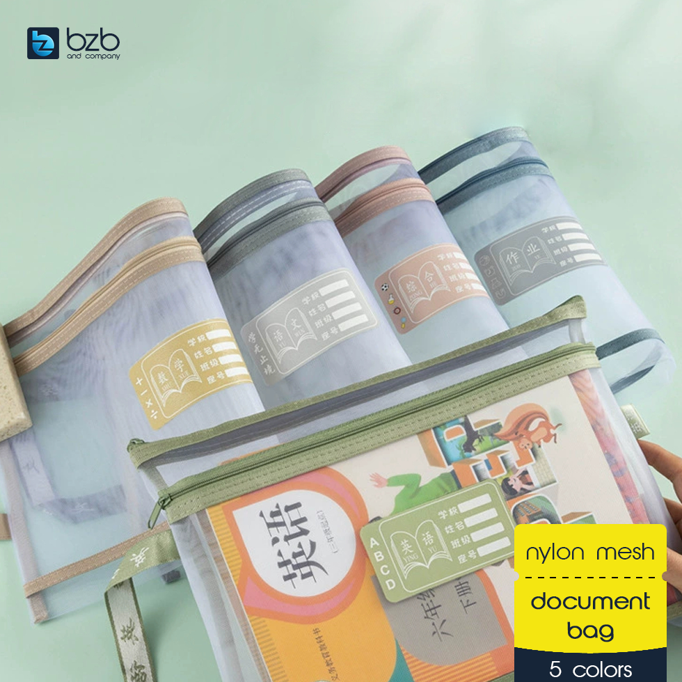 Double Layer Nylon Mesh Document Bag File Folder A4 Paper Book ...