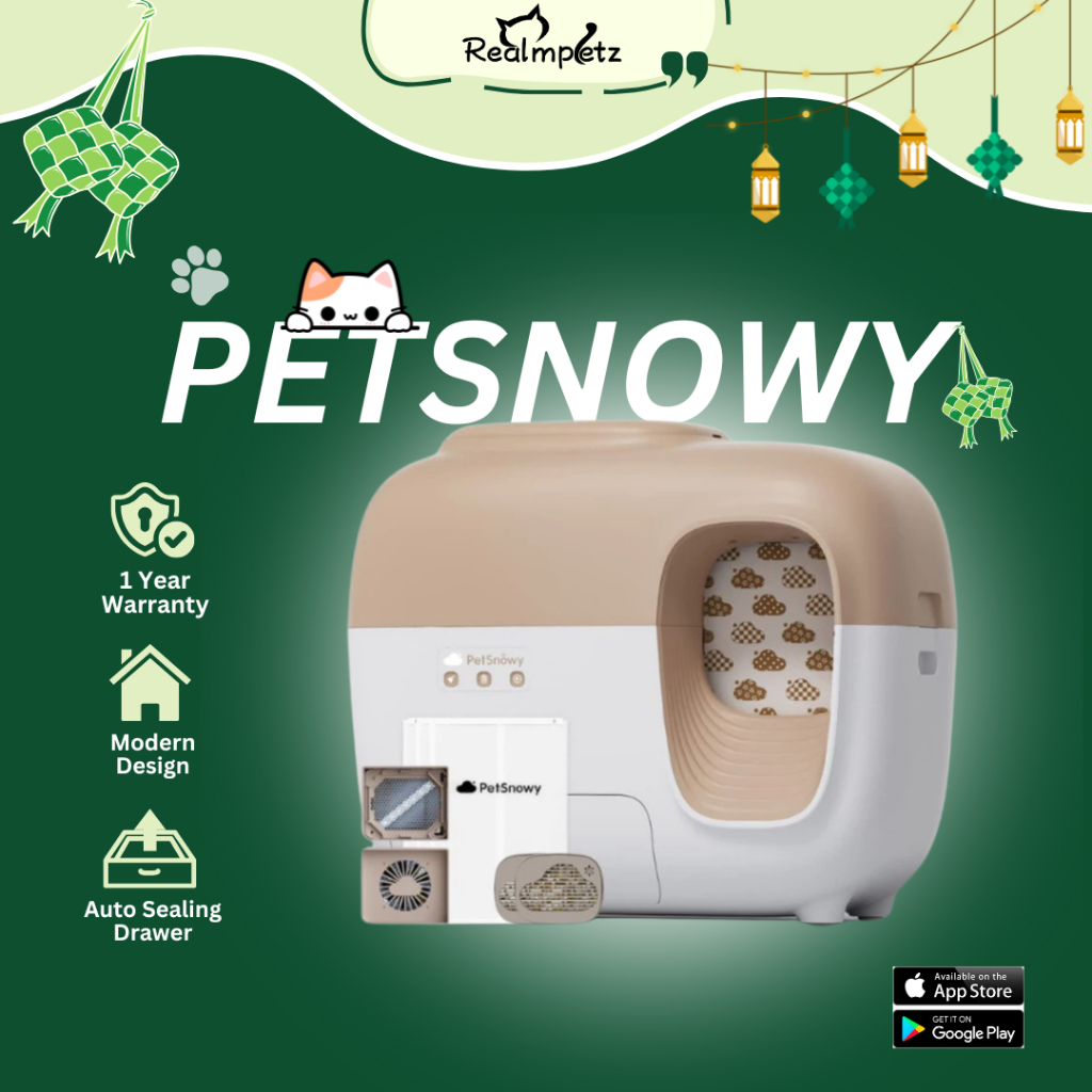 Realmpetz PETSNOWY Snow*Automatic Cat Litter Box, Innovative Self ...