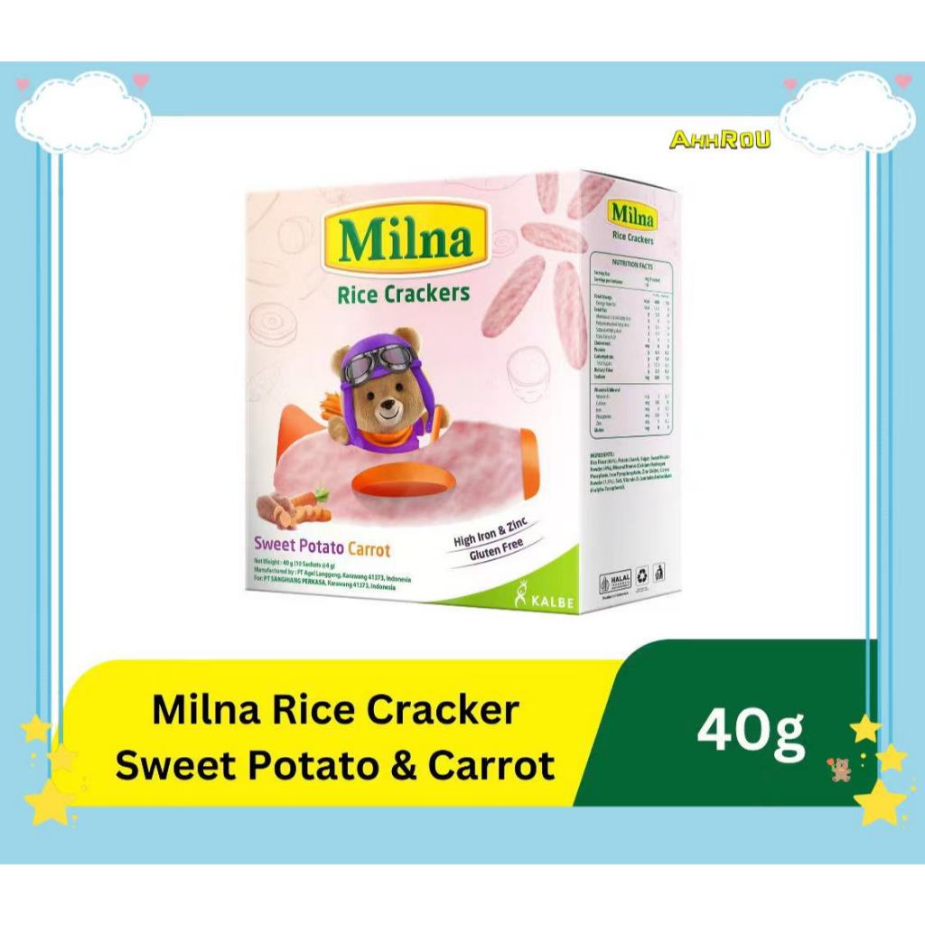 Milna Rice Cracker Sweet Potato Carrot (40g) | Shopee Malaysia
