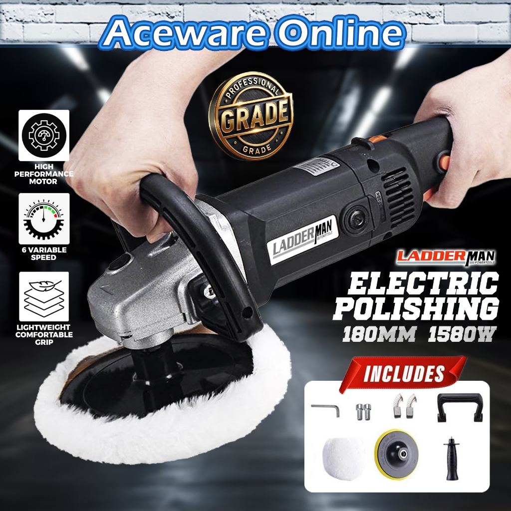 Package 1580W 180mm Car Polisher Sander Electric Polishing Buffer ...