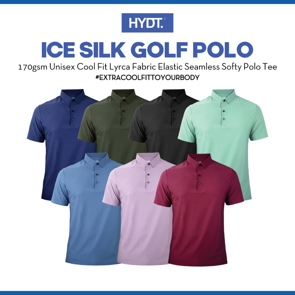 GILDAN x HYDT Golf Polo Ice Silk Lycra Elastic 170gsm Polo Unisex Adult ...