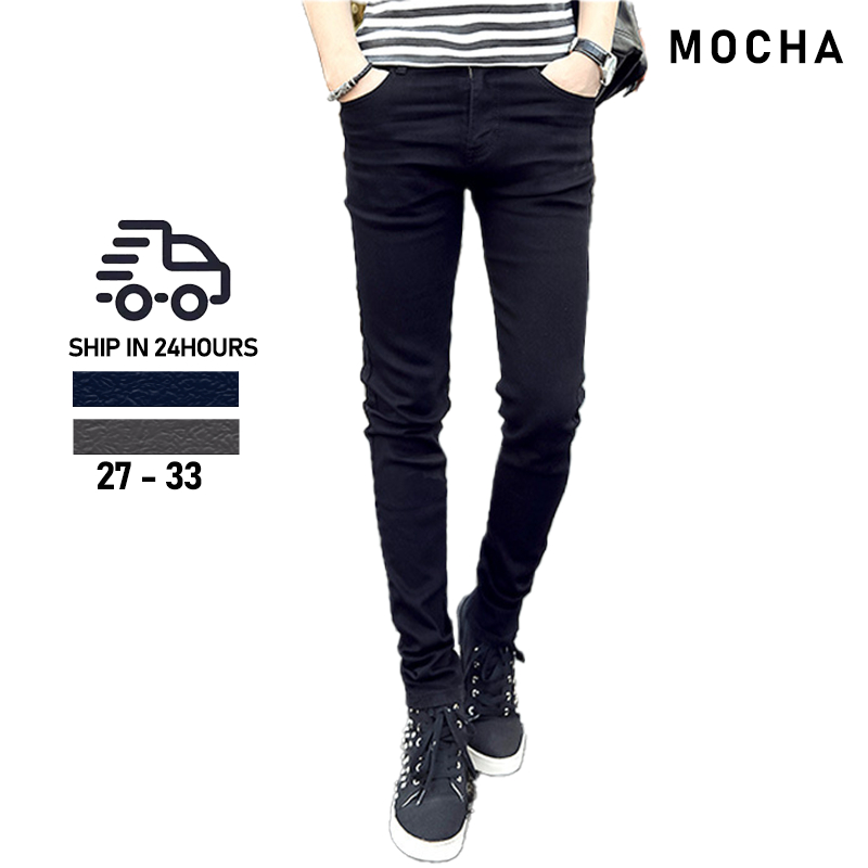 MOCHA Men Skinny Denim Jeans Long Pants Fashion Man Seluar Jeans Lelaki ...