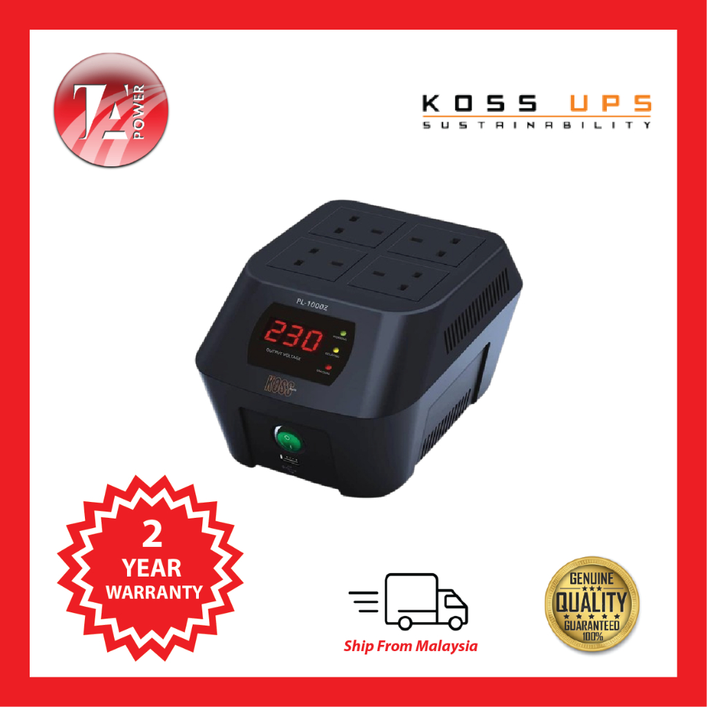 [LIMITED STOCK] KOSS PL-1000Z 1000VA AUTOMATIC VOLTAGE REGULATOR (AVR ...