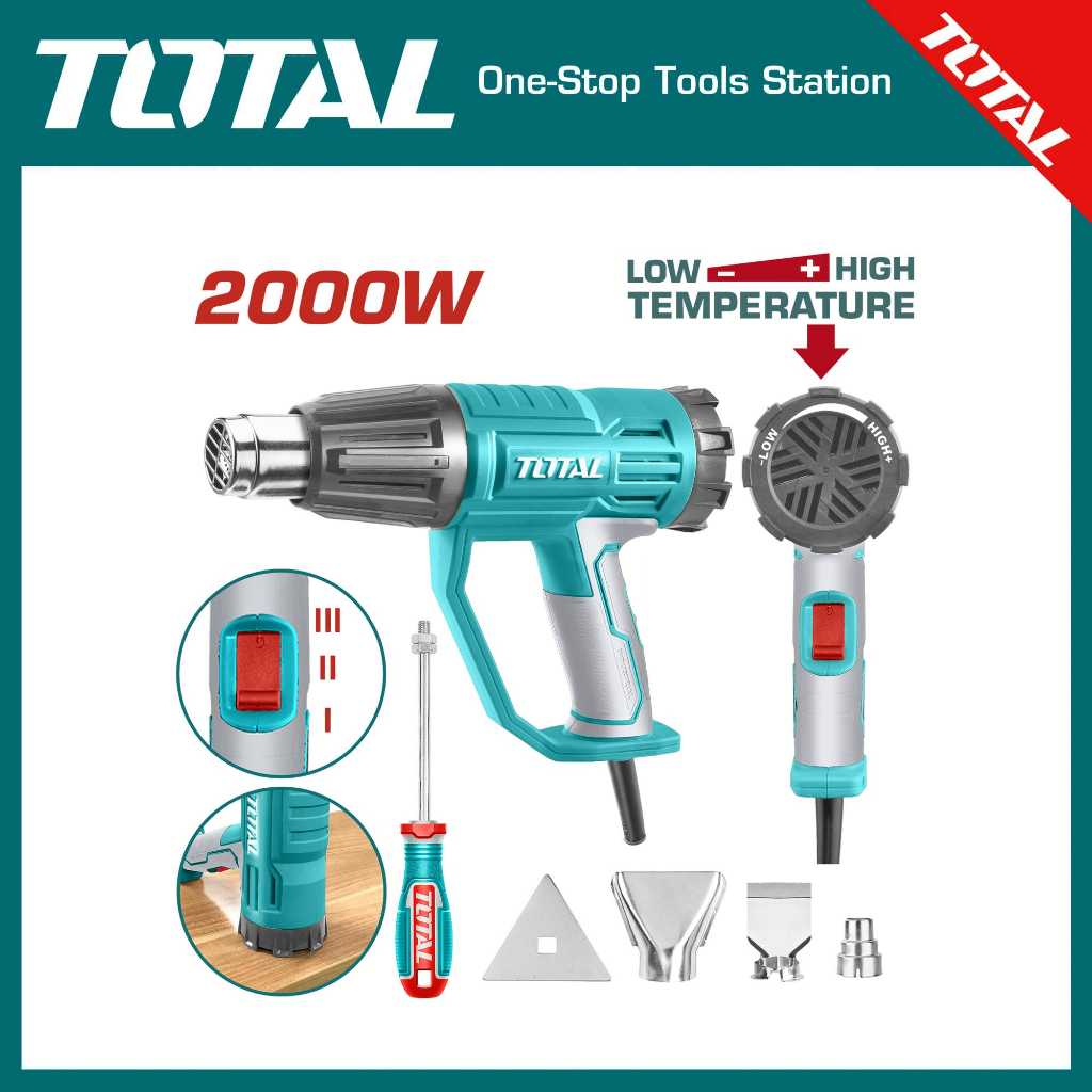 TOTAL Heat gun Adjustable temperature TB20045 | Shopee Malaysia