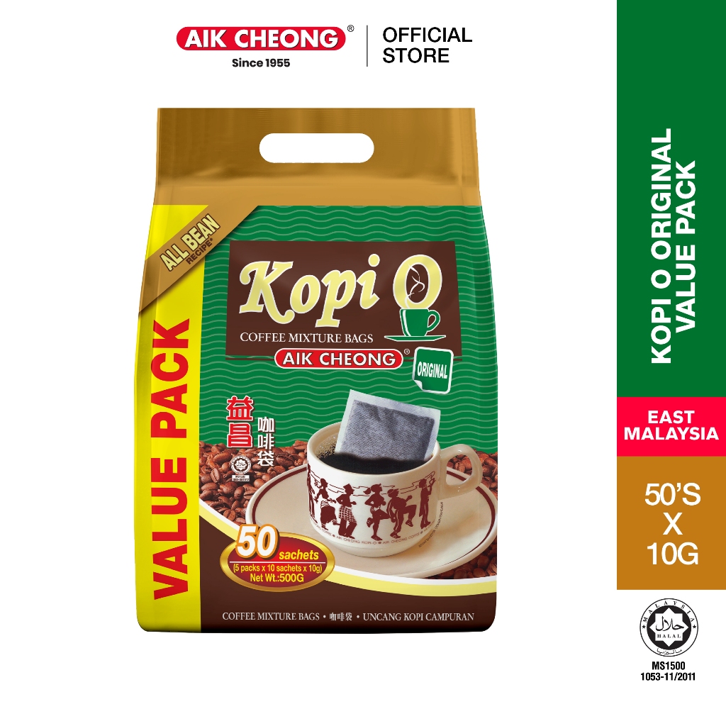 [East Malaysia] AIK CHEONG Kopi O Bag 500g (10g x 50 sachets ...