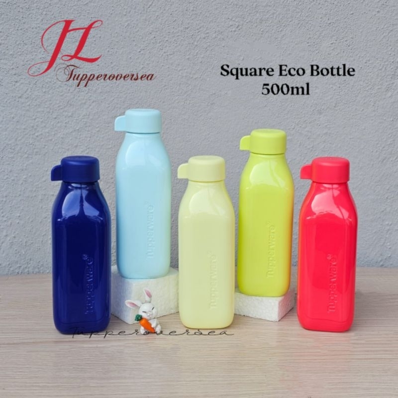 Tupperware Square Eco Bottle (1) 500ml - Light Yellow / Apple Green ...