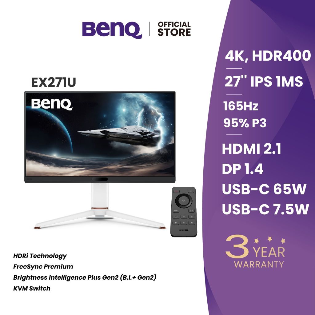 [New] BenQ MOBIUZ EX271U｜27 inch｜4K 165Hz｜1ms GTG | HDR400｜Gaming ...