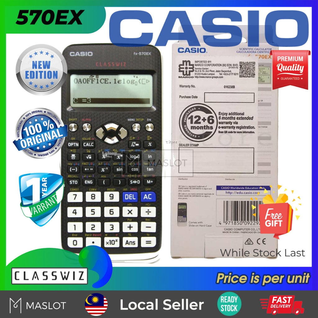 CASIO fx-570EX FX570EX Scientific Calculator Classwiz School Office ...