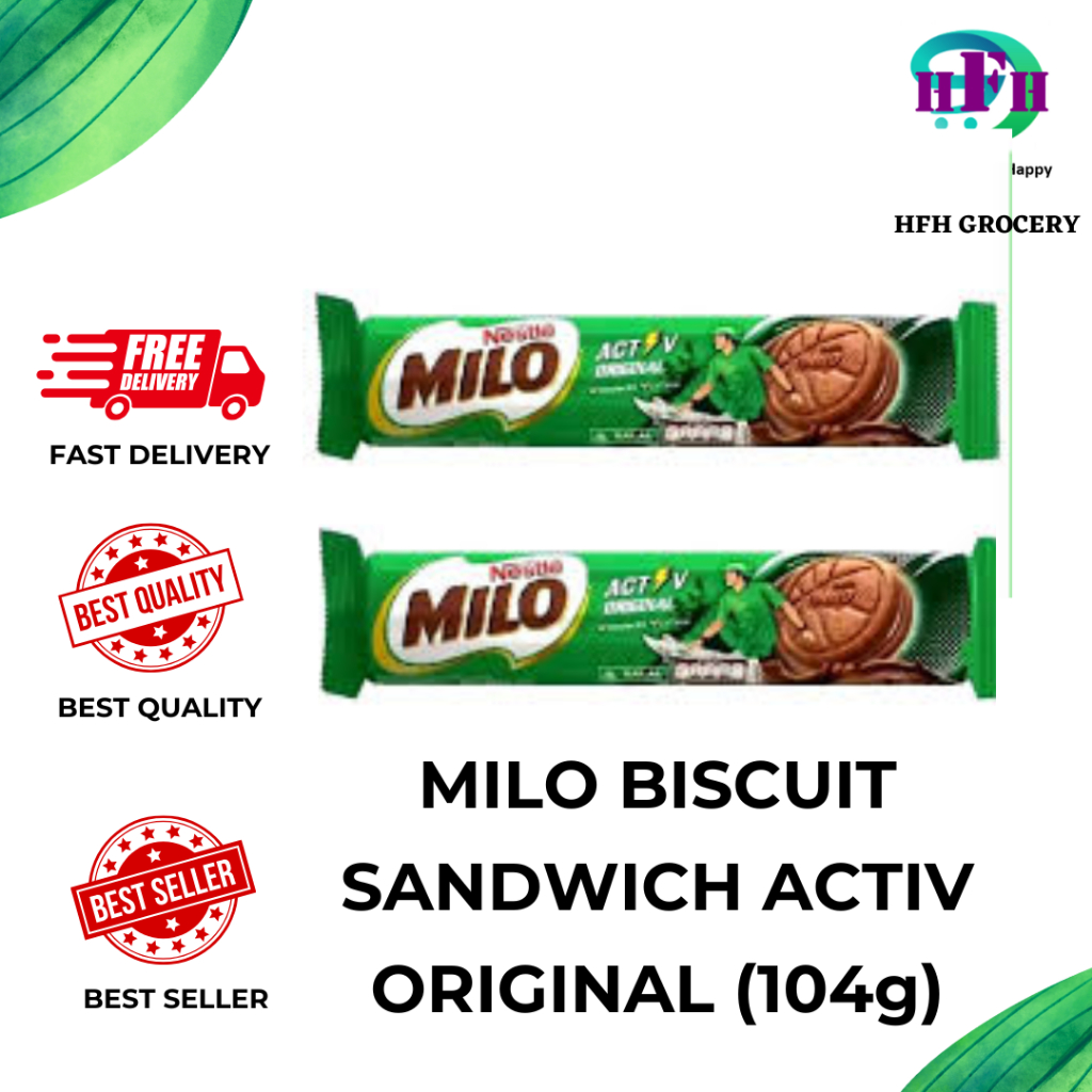 🔥 NESTLE MILO BISCUIT SANDWICH ACTIV ORIGINAL(104g)🔥 | Shopee Malaysia
