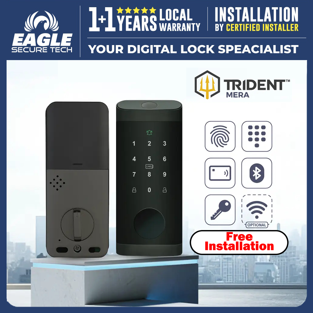 TRIDENT MERA Smart Door Lock for Room Smart Lock Fingerprint for Door ...