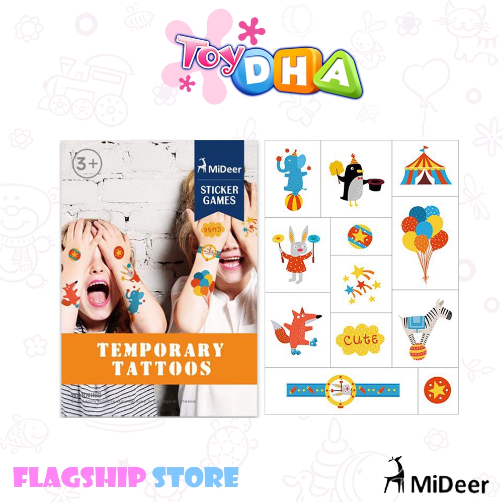 Year End Sales | MiDeer Waterproof Temporary Circus Tattoo Stickers ...
