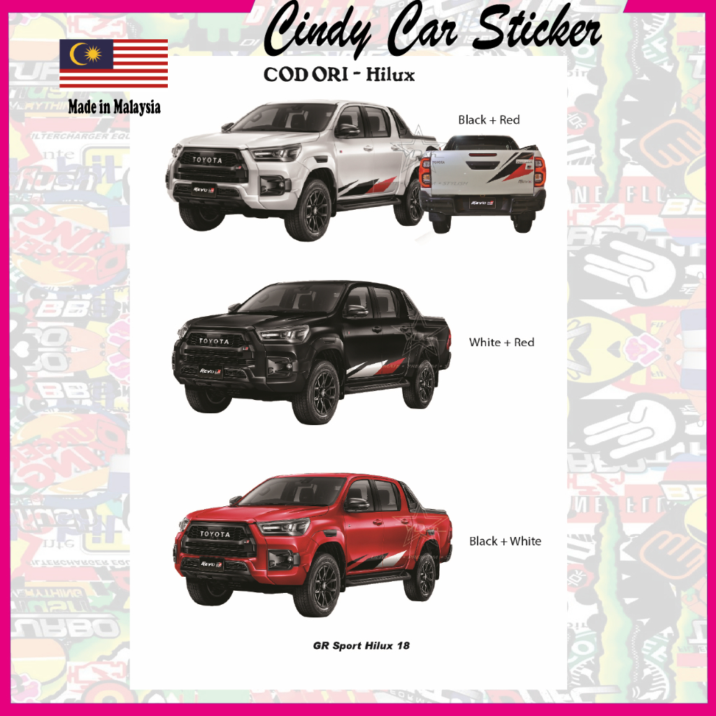 TOYOTA HILUX REVO GR SPORT Body Sticker Set for 2021 Model | Shopee ...