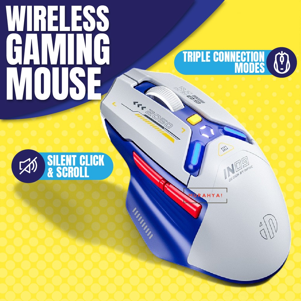 Mouse Inphic Wireless IN9 Tri-Mode Rechargeable RGB Gaming Mice ...