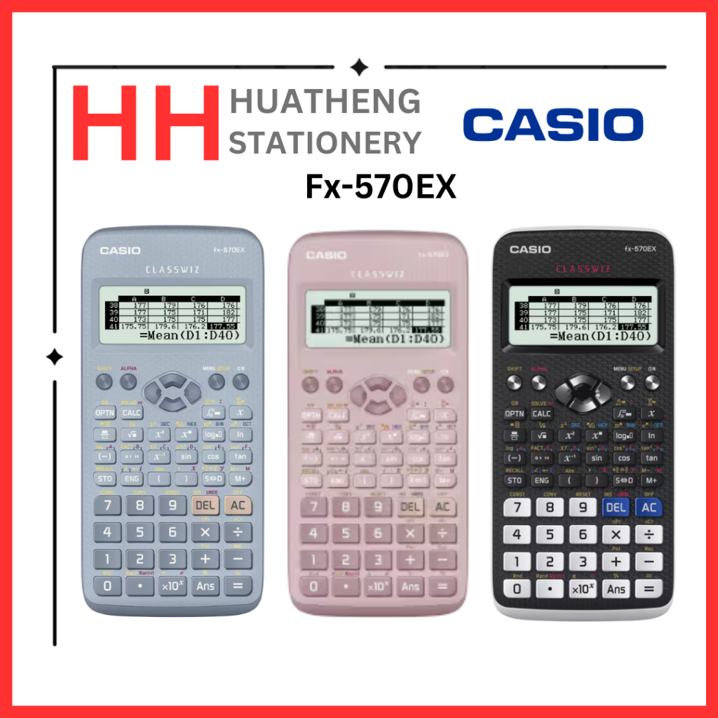 CASIO SCIENTIFIC CALCULATOR (FX-570EX) pink, blue and black / Casio ...