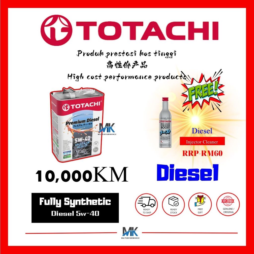 [Fully Imported ]Totachi Japan Engine Oil 5W40 Premium Diesel Fully ...