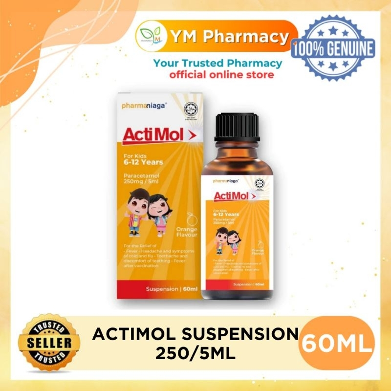 [Halal & KKM Approved] Paracetamol For Kids Actimol Orange Flavour ...