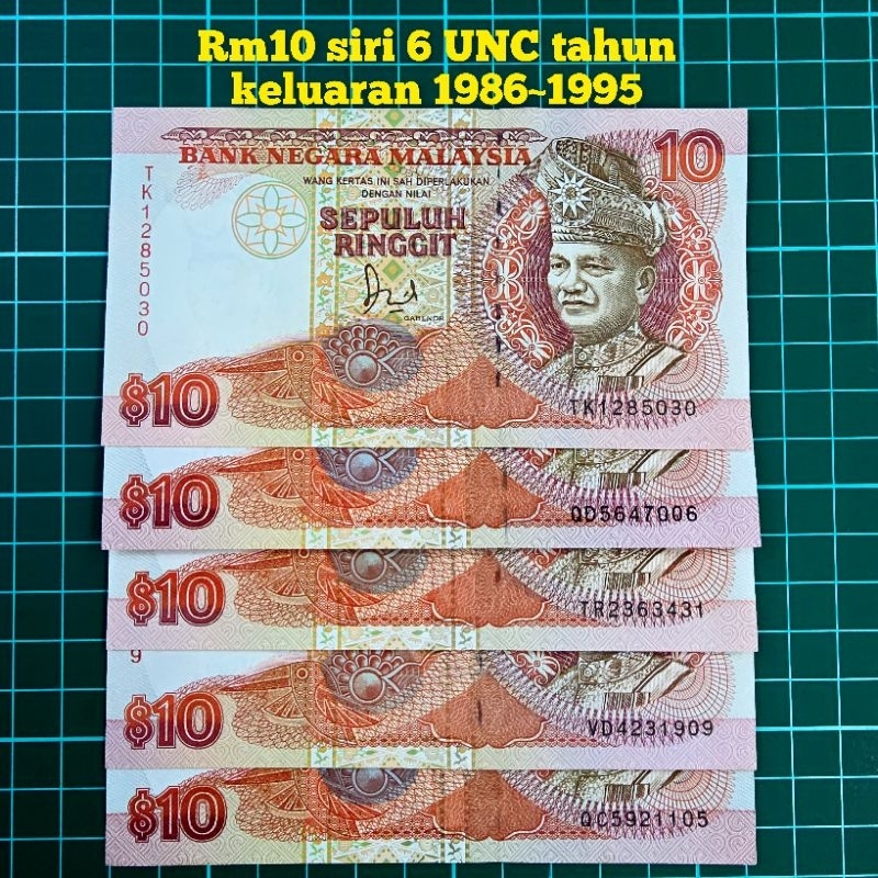 (A1) rm10 siri 6 duit kertas lama duit lama Rm10 lama barang lama duit syiling lama barang antik ...