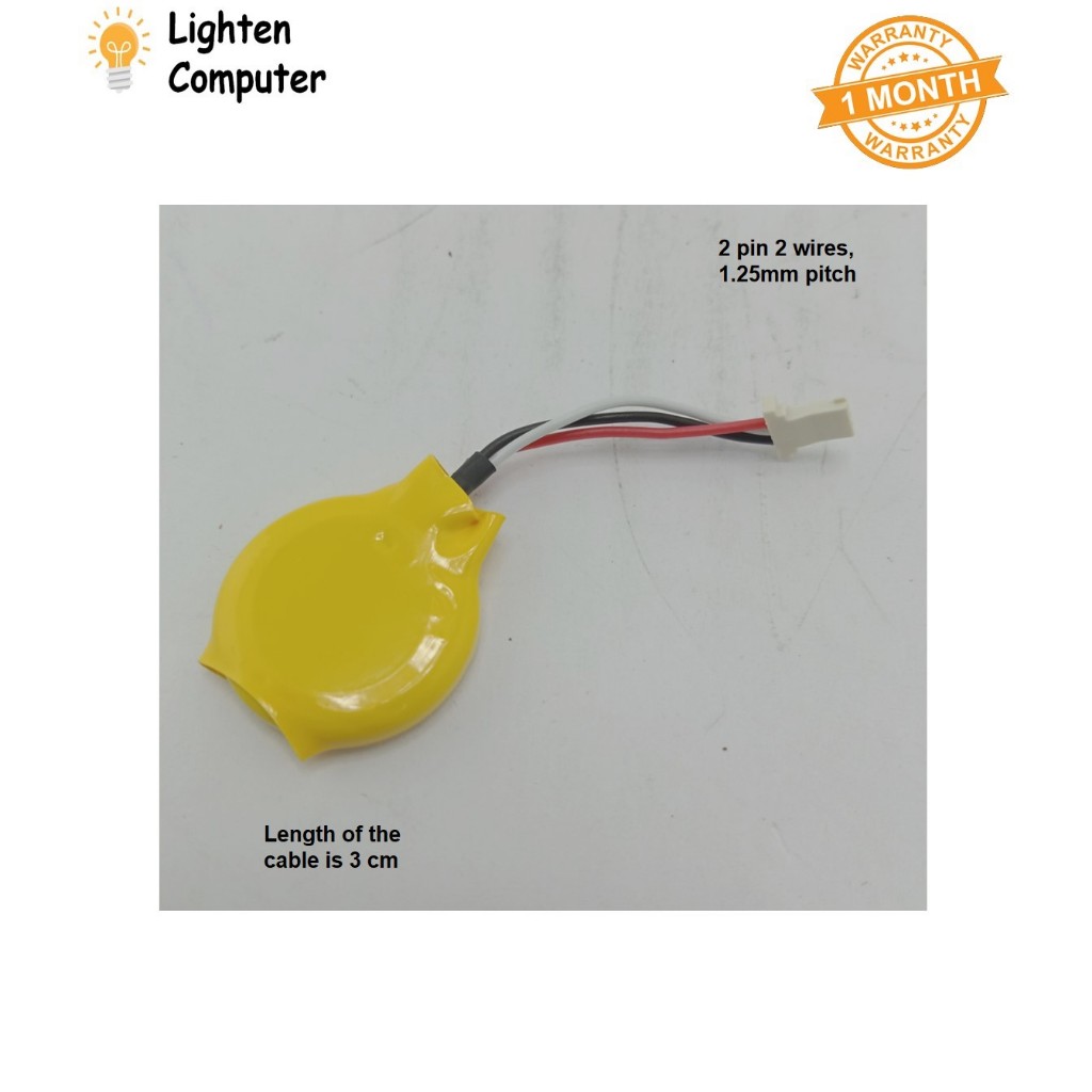 LAPTOP MOTHERBOARD MAINBOARD BIOS CMOS BATTERY 2 3 PIN (2P 3P) 3V ...