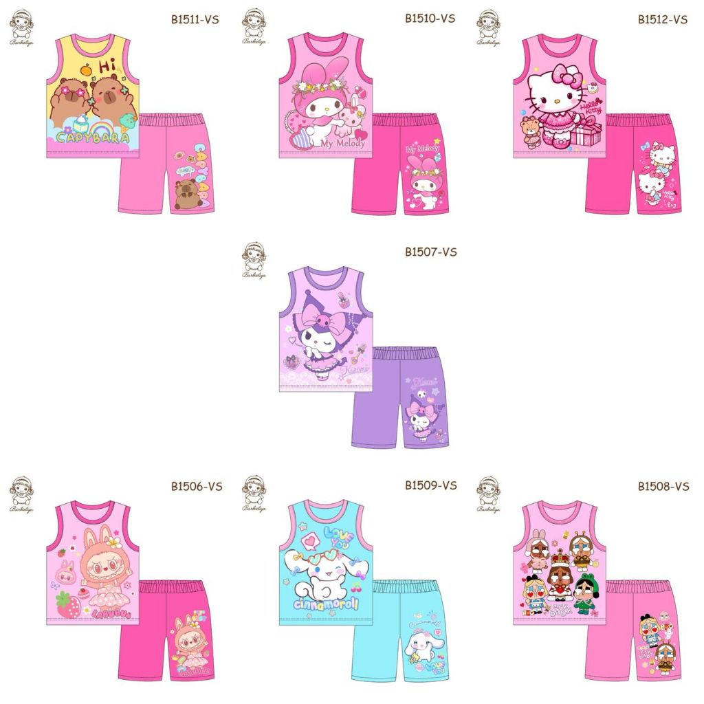 BARBIELIYA SINGLET HELOKITTY CAPYBARA MELODY CINNAMOROLL CRYBABY KUROMI ...