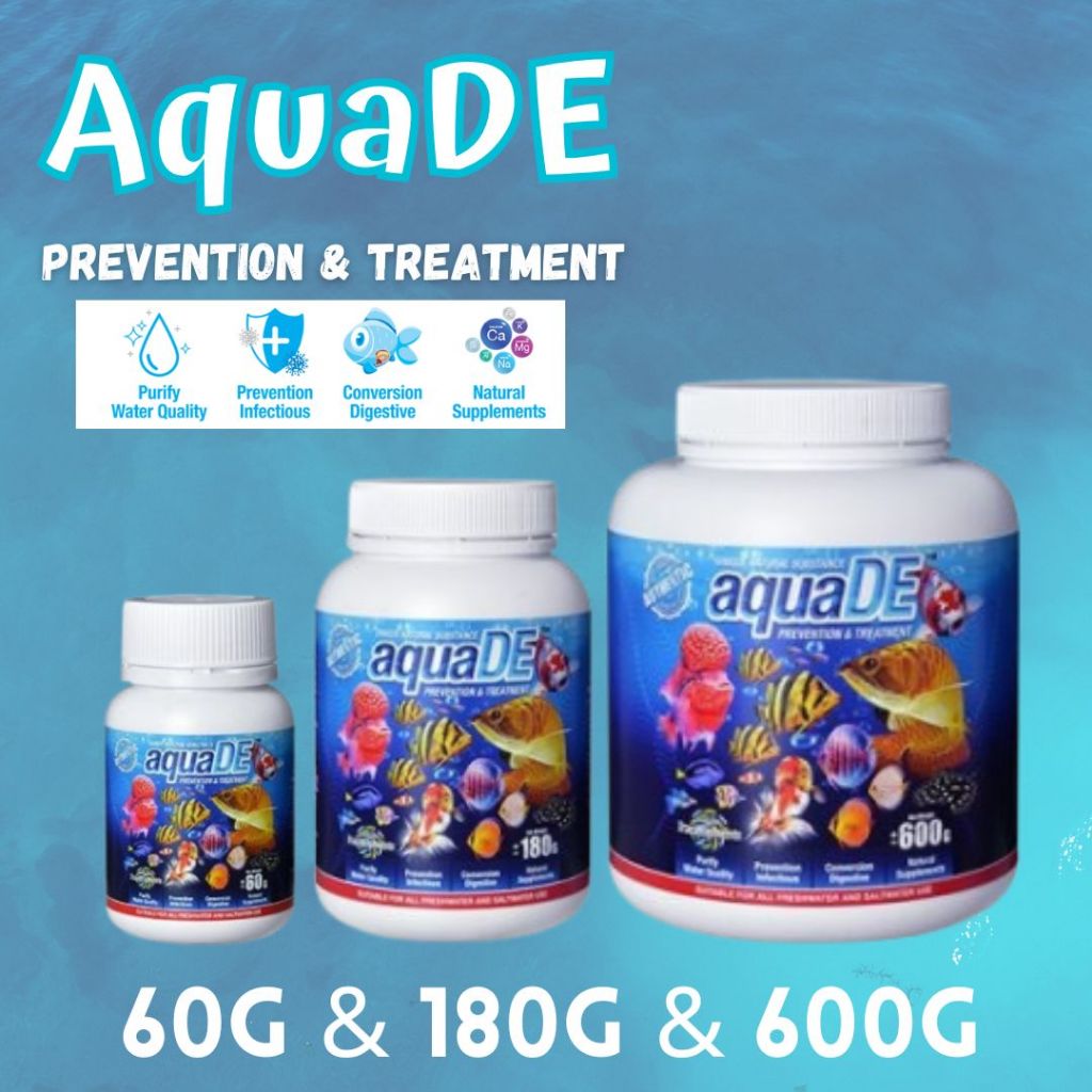 AquaDE Powder Prevention & Treatment Fish Aquarium Natural Substances (60g/180g/600g) | Shopee ...