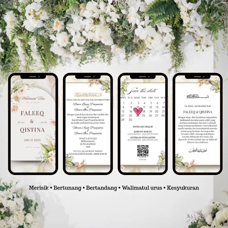 Kad digital dan video motion Walimatul urus/kahwin/tunang/kesyukuran | Shopee Malaysia