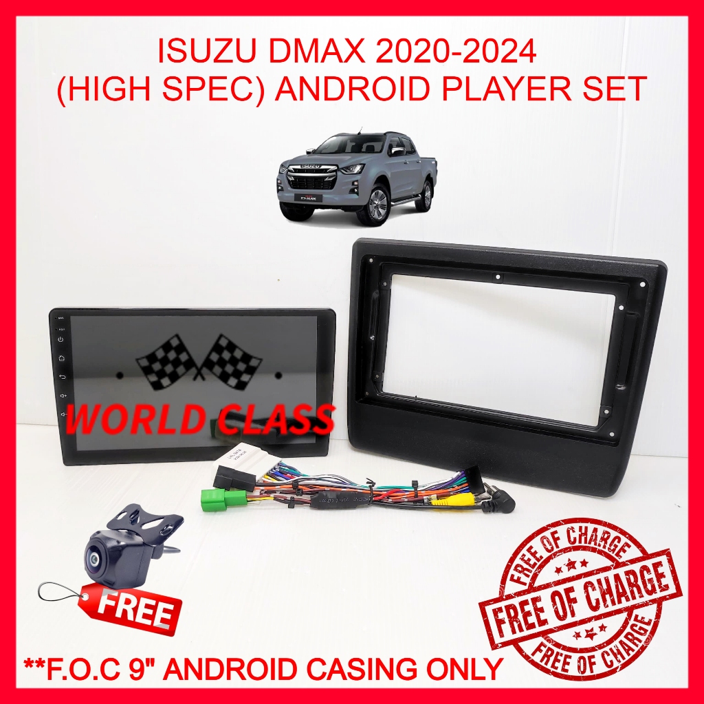 ISUZU DMAX 2020-2024 (HIGH SPEC/REVERSE SOCKET) 9" ANDROID IPS PLAYER 2 ...