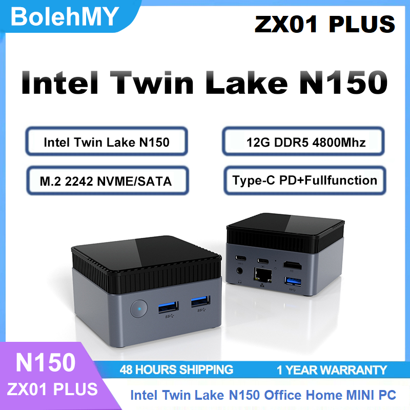 ZX01 PLUS Intel Twin Lake N150 DDR5 12G 4800Mhz RAM M.2 2242 NVME/SATA ...