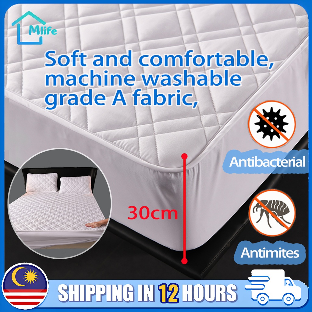 Waterproof Mattress Protector cadar queen 床单Bedsheet Solid Color ...