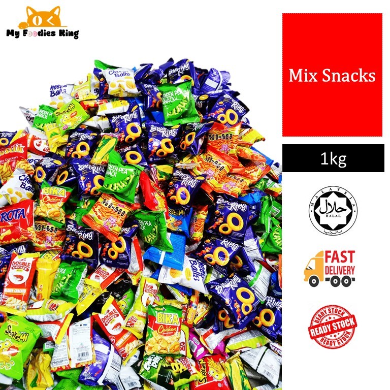 1kg Giant Pack Mix Snacks Sper Ring /Bika /Twisties /Shoyuemi /Mimi ...