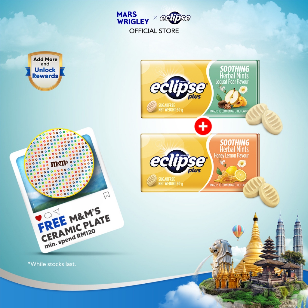 [Bundle of 2] Eclipse Plus Honey Lemon + Loquat Pear Tins 30g Soothing ...