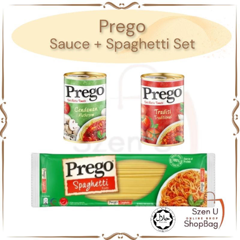 Prego Pasta Sauce & Spaghetti - Traditional/ Mushroom / Spaghetti ...