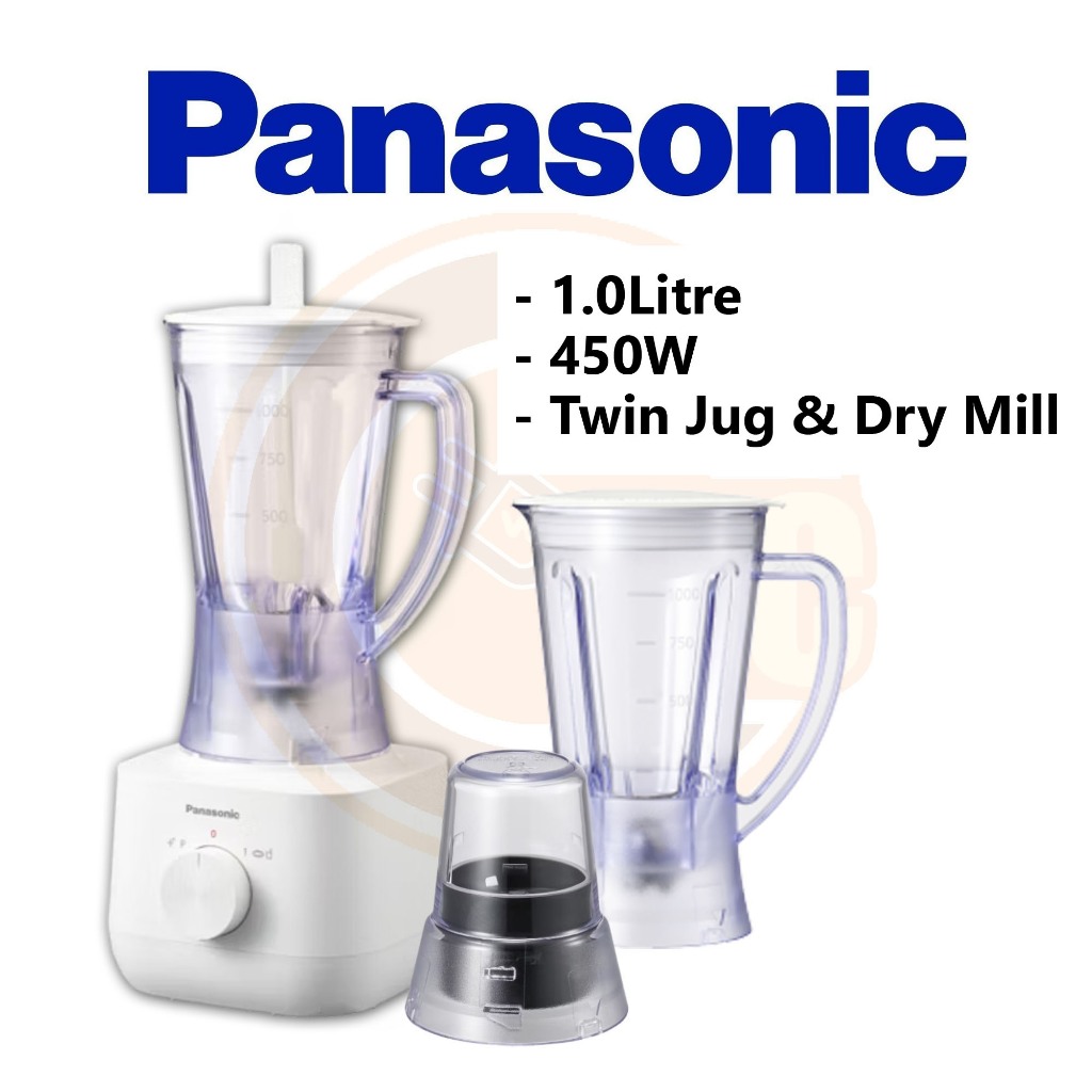 PANASONIC 1.0L BLENDER with 2 PLASTIC JUGS & 1 DRY MILL MX-EP3171WSK ...
