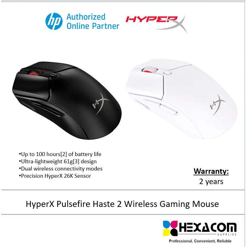 HyperX Pulsefire Haste 2 Wireless Gaming Mouse with Bluetooth - Black ...