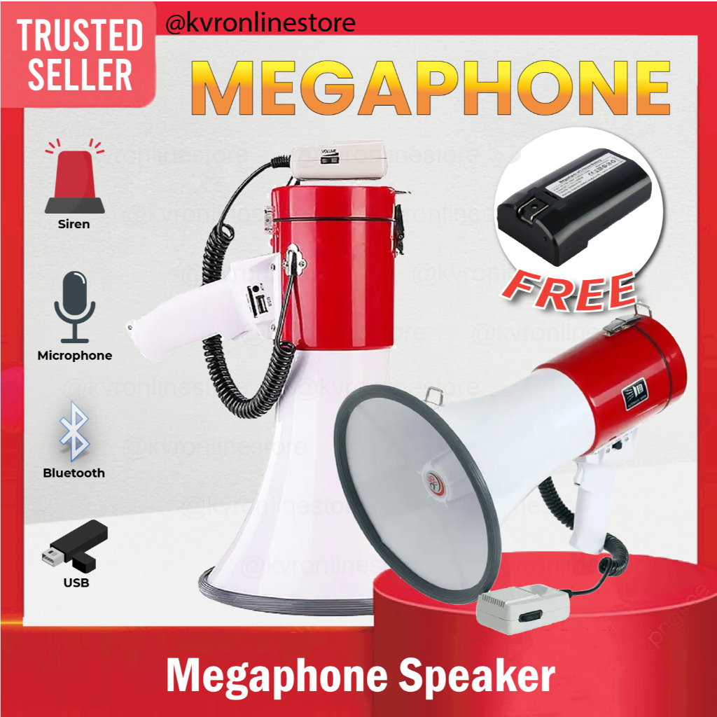 Rechargeable Portable Megaphone Foldable Handheld Loud Speaker with ...