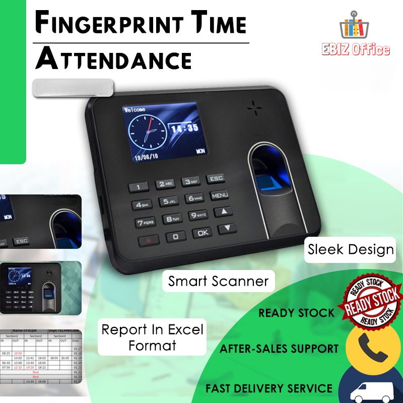 Heavy Duty Fingerprint Thumbprint Time Attendance Machine | Mesin Kehadiran Masa Cap Jari ...