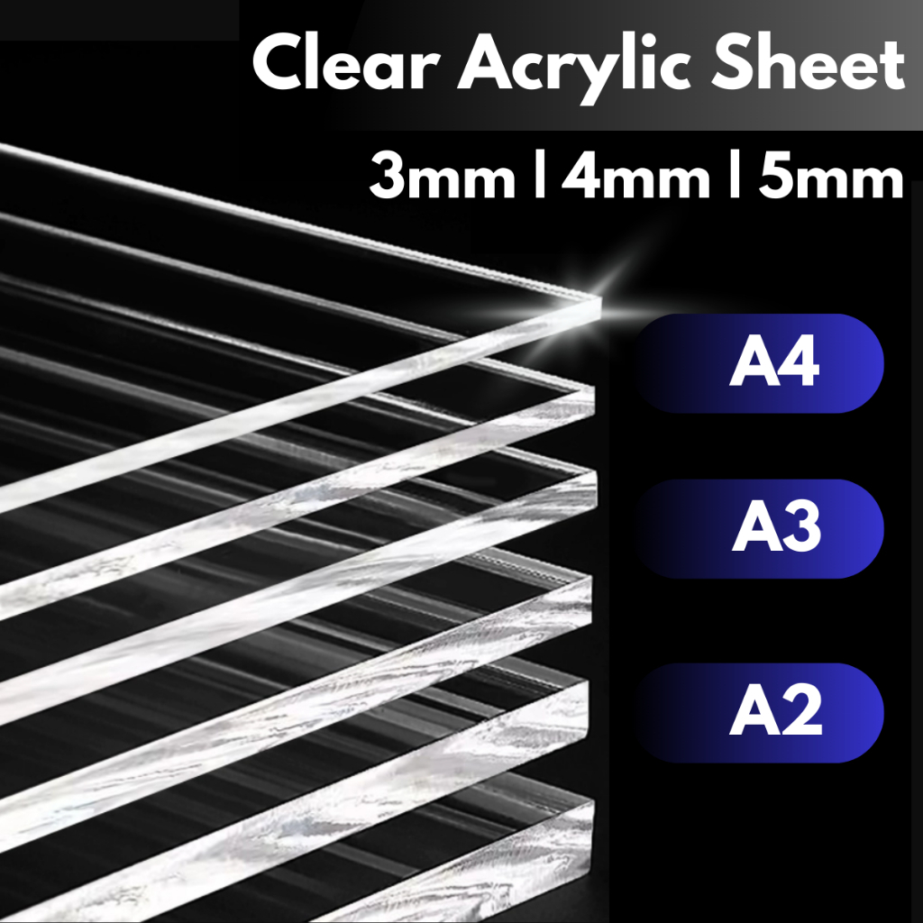 𝗣𝗥𝗜𝗡𝗧 𝗦𝗢𝗨𝗥𝗖𝗘 - A4 / A3 / A2 Size Clear Acrylic Sheet 5mm **Laser Cut ...