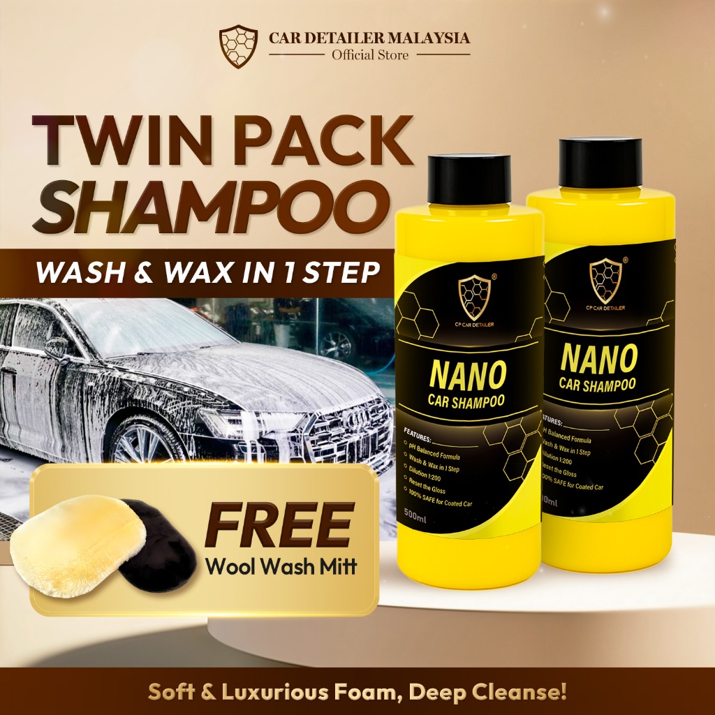 【CP CAR Detailer】Nano Car Shampoo 500ml x 2 Car Wash Shampoo Car ...