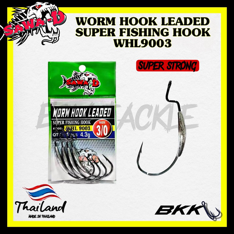 Sawa-D Worm Hook Leaded Super Fishing Hook BKK Heavy Soft Lure WHL9003 ...