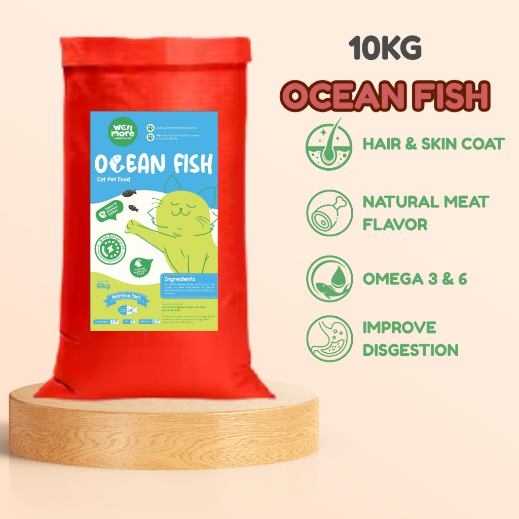 WAN MORE Makanan Kucing 10kg Cat Food DEWASA DAN KITTEN Makanan Kucing ...