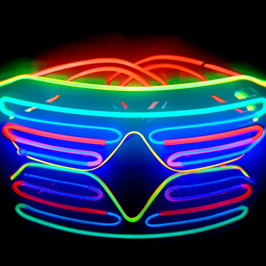 New EL Wire Light Glasses LED Neon Spec Mata Lampu Glow In The Dark ...