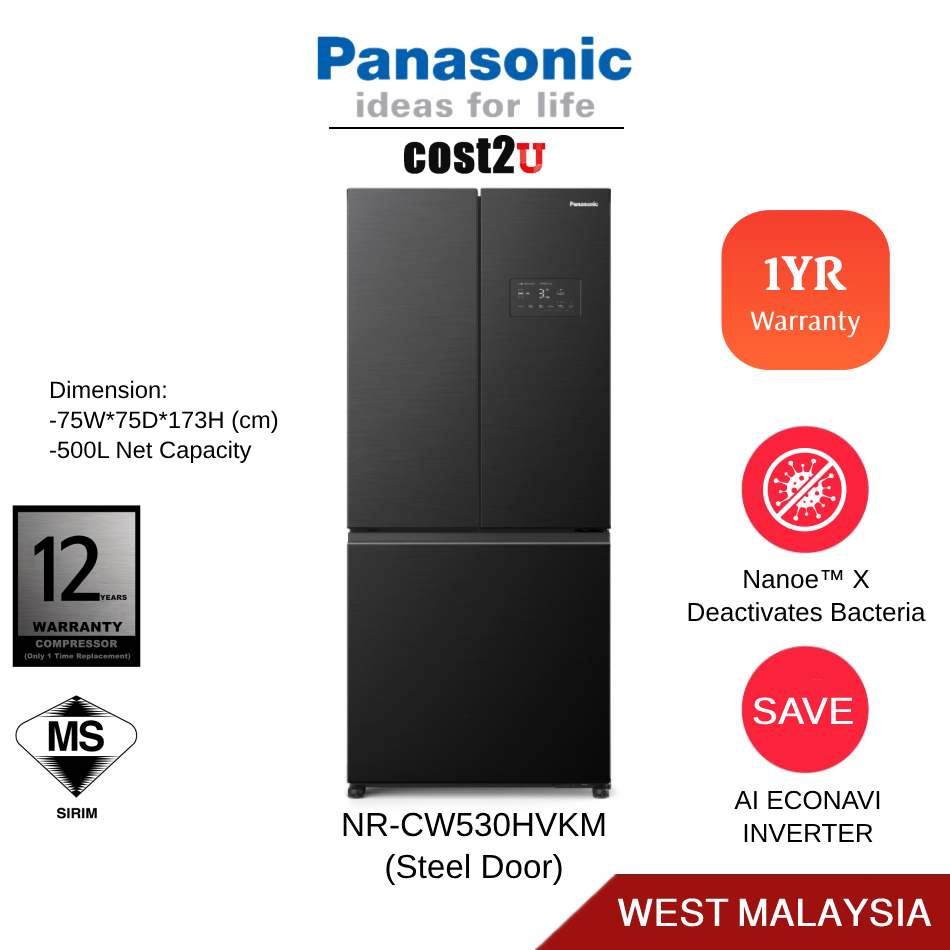 [Seller Delivery] Panasonic 500L PRIME+ Premium French Door ...