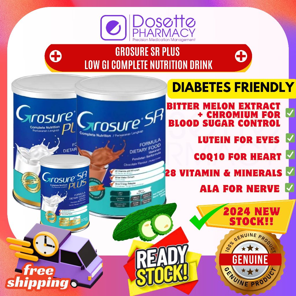 [FREE GIFT] GROSURE SR PLUS VANILLA / CHOCOLATE 400G 800G EXP:12/26 ...
