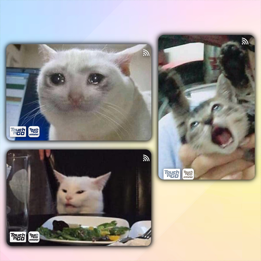 Cat Memes Kucing - Sticker Card Touch n Go TnG Card Saga Skincard Cover ...