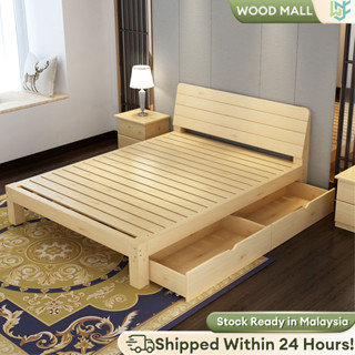 𝙍𝙚𝙖𝙙𝙮 𝙎𝙩𝙤𝙘𝙠 Solid Wood Bed Frame Katil Kayu Katil Queen Katil Single ...